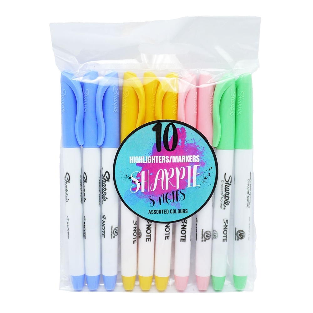 Sharpie® S-Note Creative Markers - Assorted Colours (Pack of 10)